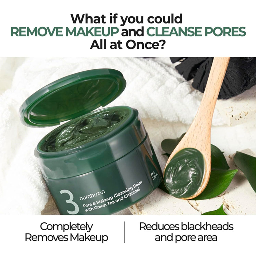 NUMBUZIN No.3 Pore & Makeup Cleansing Balm with Green Tea and Charcoal ...