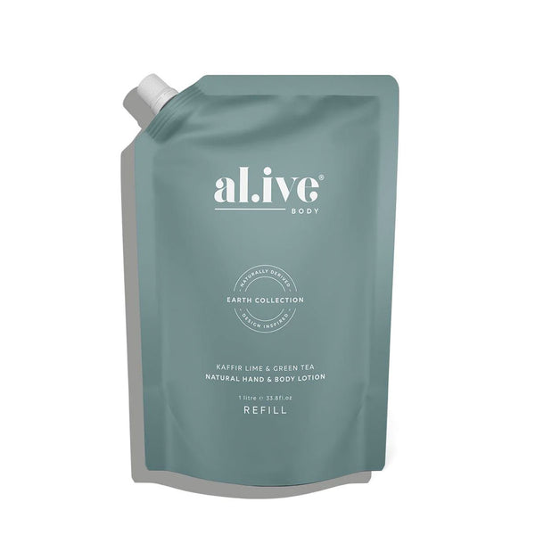 Al.ive Body 1 Ltr Hand & Body Lotion Refill Kaffir Lime & Green Tea ...