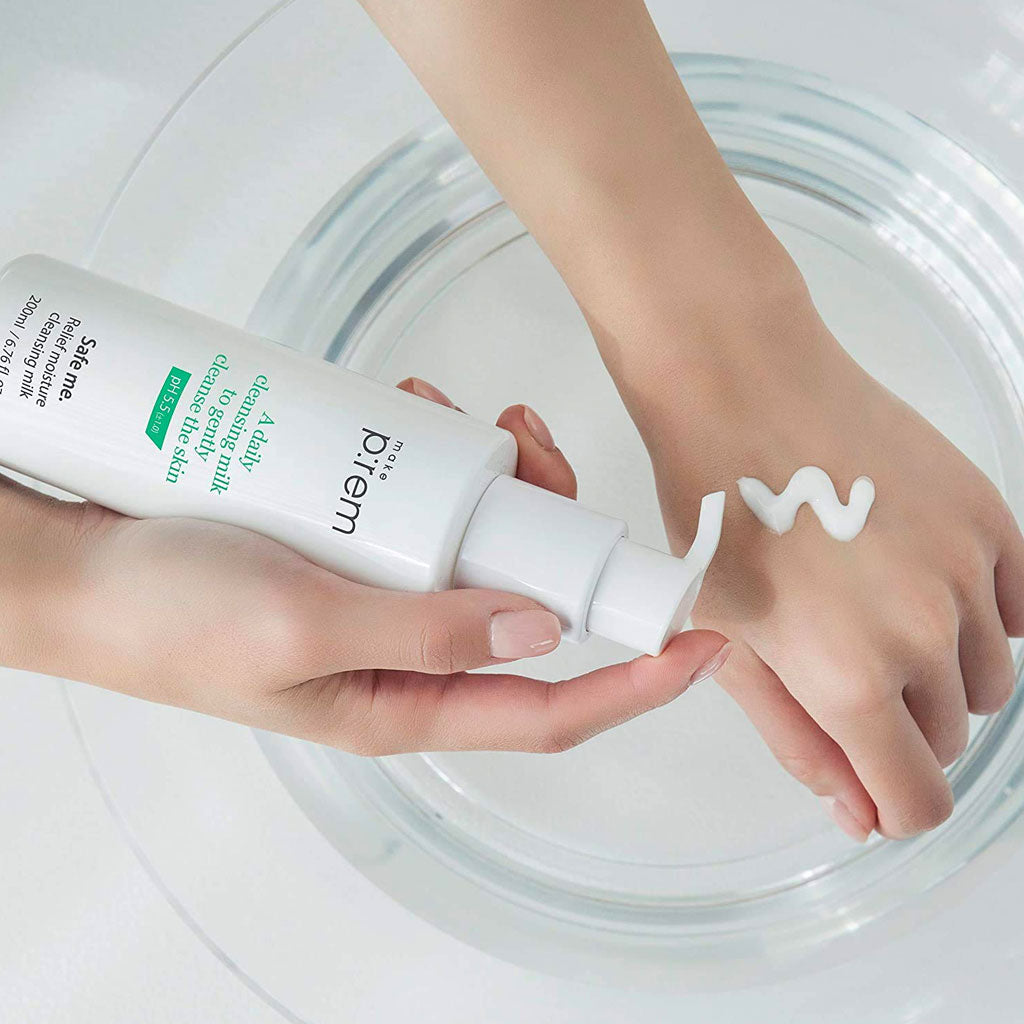 MAKE P:REM Safe Me. Relief Moisture Cleansing Milk - Nudie Glow