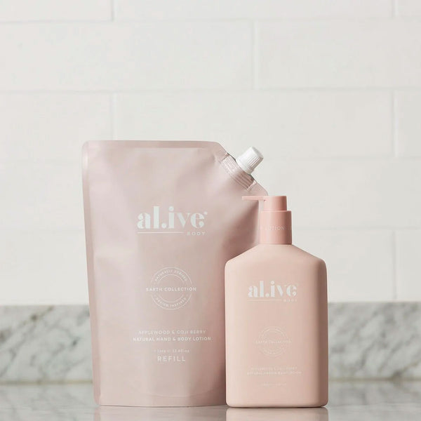 al.ive body 1 Ltr Hand & Body Lotion Refill - Applewood & Goji Berry ...